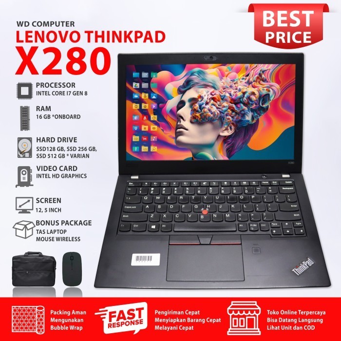 Jual Lenovo Thinkpad X280 Core I7 Gen 8 I Ram 16 Gb Ssd NVME 1 TB I ...