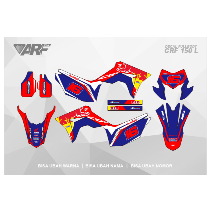 Jual DECAL CRF 150 L (009) DEKAL STIKER FULLBODY 2017 2018 2019 2020 ...