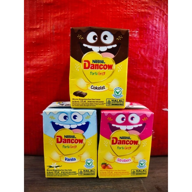 Jual Dancow FortiGrow susu UHT 110ml rasa Coklat/Vanila/Strawberry ...