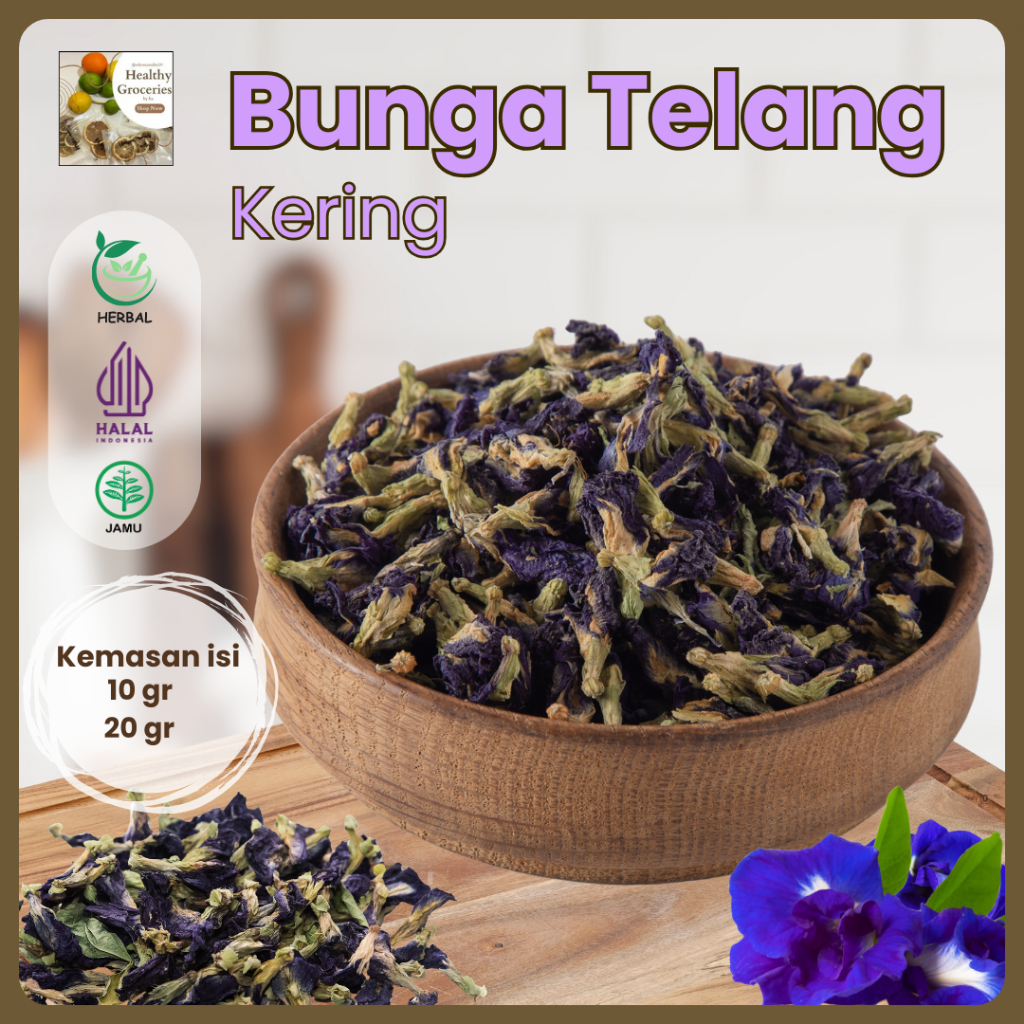 Jual Bunga Telang Kering 10gr 20gr / Teh Telang Kering Ungu / Butterfly ...