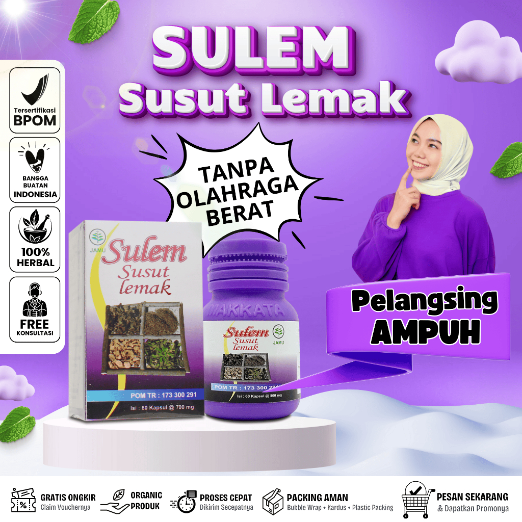 Jual SUSUT LEMAK HERBAL Pelangsing Alami SULEM Perut Buncit Kapsul DIET ...