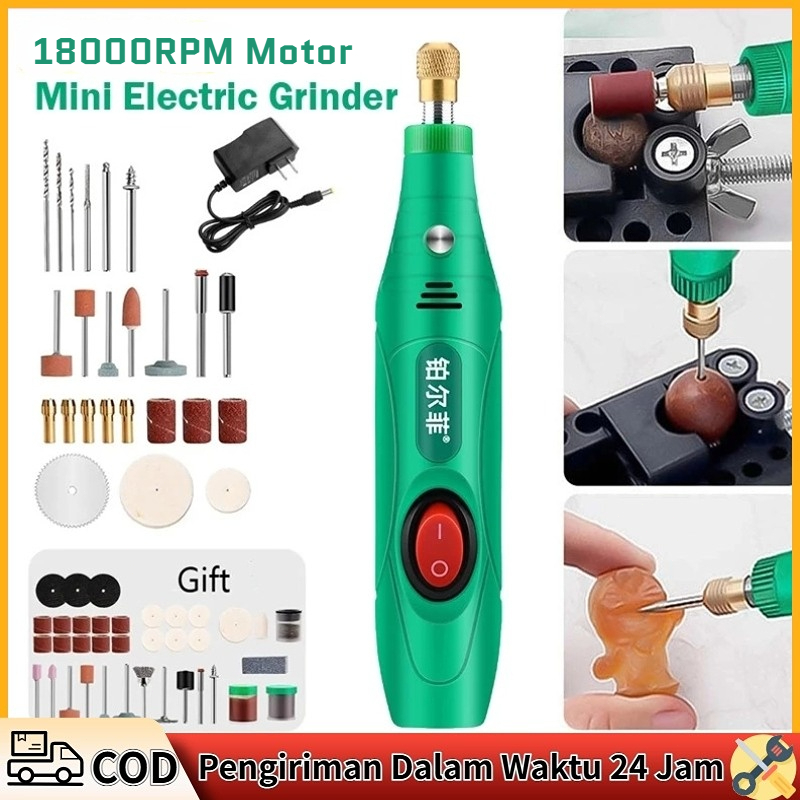 Jual [Ready ya,COD] Gerenda listrik Bor Mini 25PCS 12V DC 18000 RPM Mini Drill Electric Engraver ...