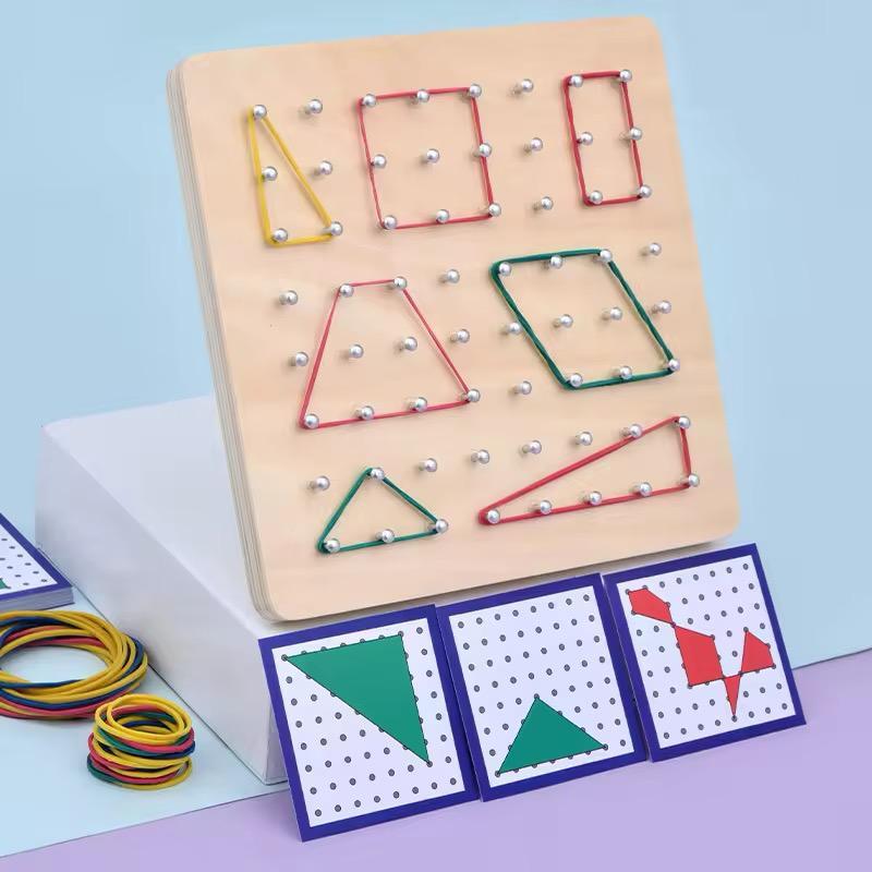Jual Wooden Geometric Nail Board Geoboard + Kartu POla Papan Geometri ...