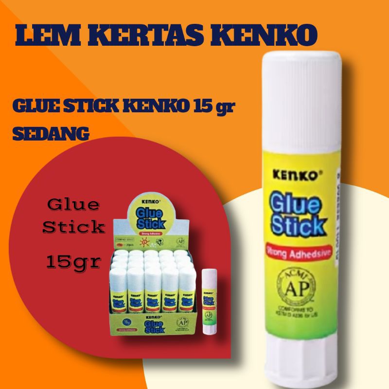Jual KENKO LEM KERTAS GLUE STICK KENKO 15 GR SEDANG | Shopee Indonesia