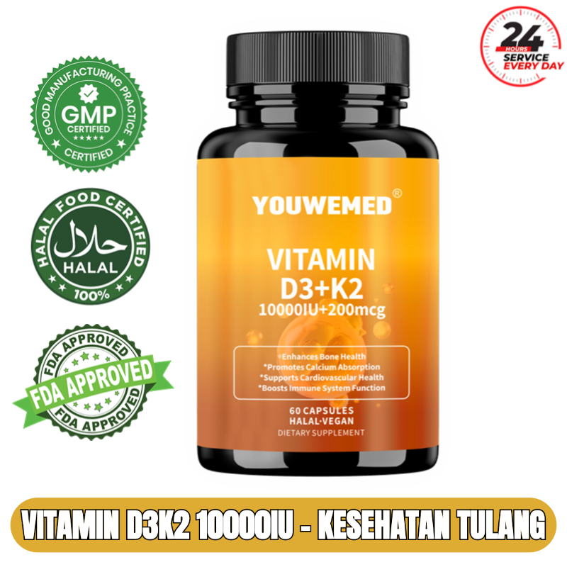 Jual Vitamin D3 + K2 10,000 IU, Menyokong Kesehatan Tulang dan Menjaga ...