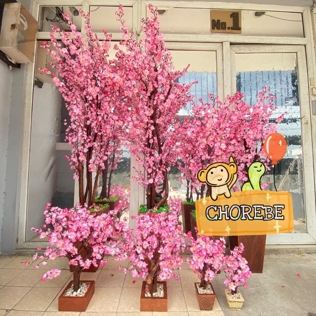 Jual Pohon Bunga Mei Hua Mei Hwa Sakura Pink Besar Dekorasi Imlek 125CM ...