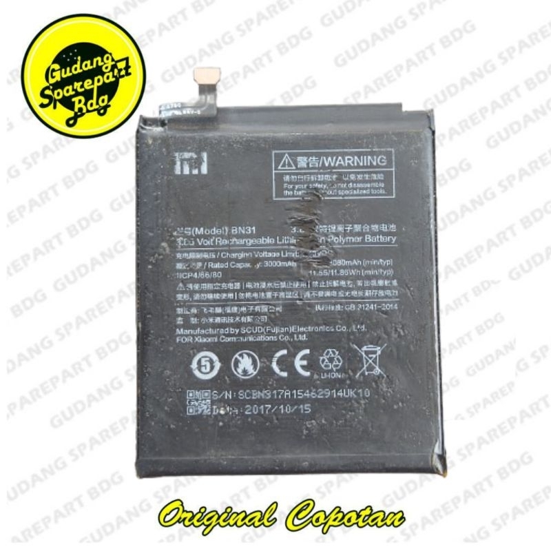 Jual Baterai Batre Battery untuk Redmi Note 5A Mi5X Mi A1 BN31 Original ...