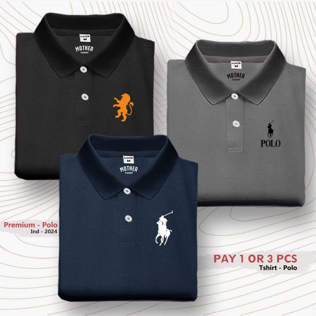 Jual COD Paket 1 Get 3 pcs / Polo Shirt Tangan Pendek / Kaos Kerah ...