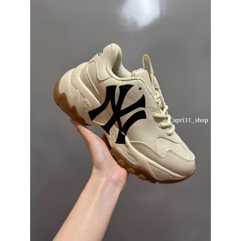 Jual Sepatu MLB Bigball Chunky NewYork Beige Gum Free Kaos Kaki ...