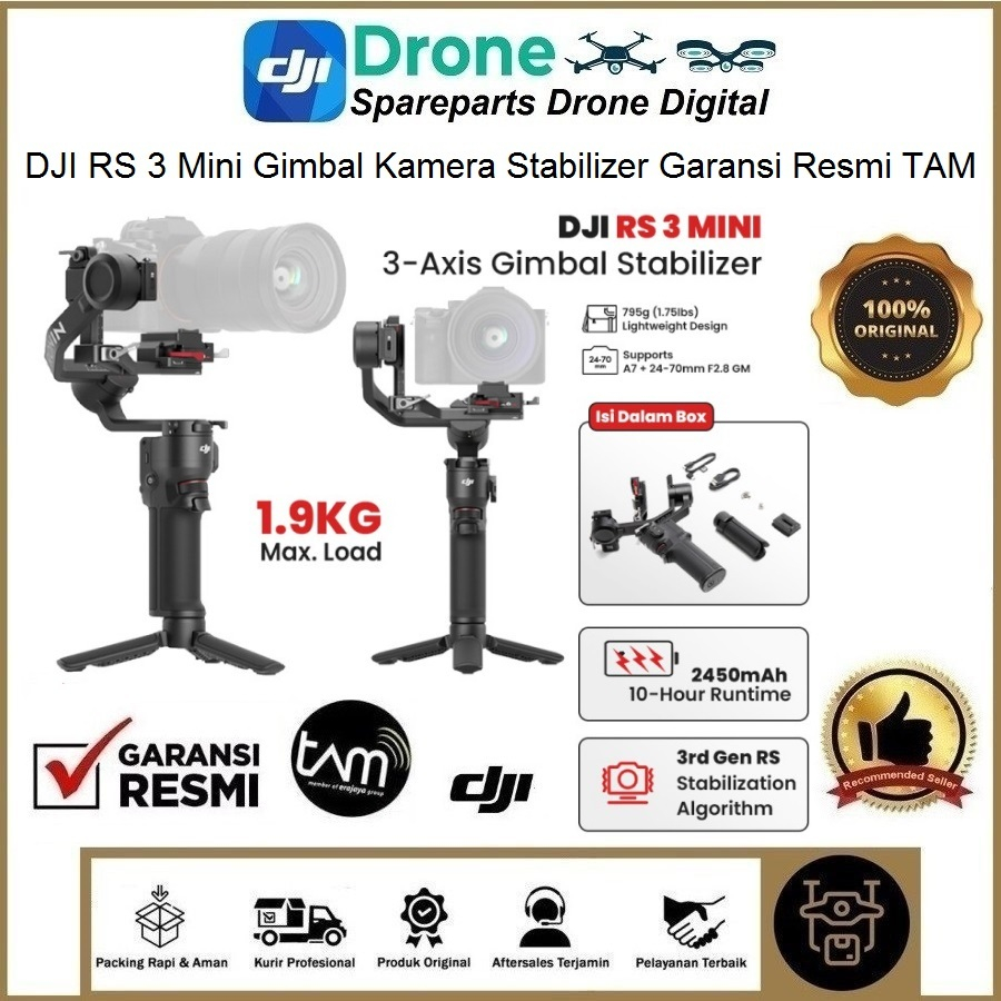Jual DJI RS 3 Mini Gimbal Kamera Stabilizer Original RS Mini3 Gimbal Camera New Garansi Resmi ...