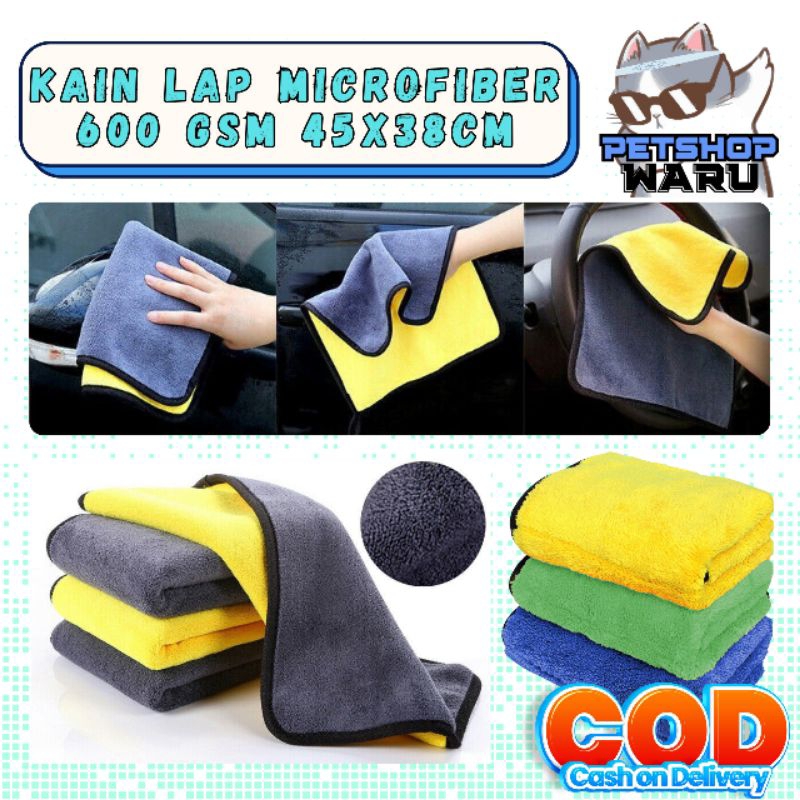 Jual KAIN LAP MICROFIBER PREMIUM 600GSM 45 X 38 || KAIN LAP LEMBUT || KAIN LAP MOBIL || KAIN LAP ...