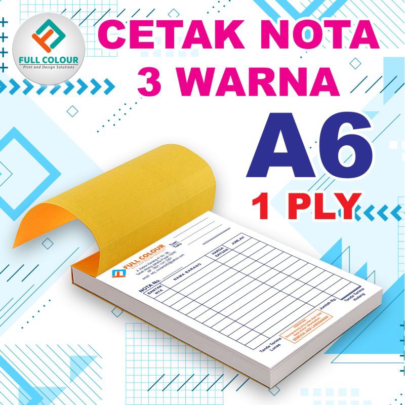 Jual BUKU NOTA UKURAN A6 1 PLY CETAK 3 WARNA | Shopee Indonesia
