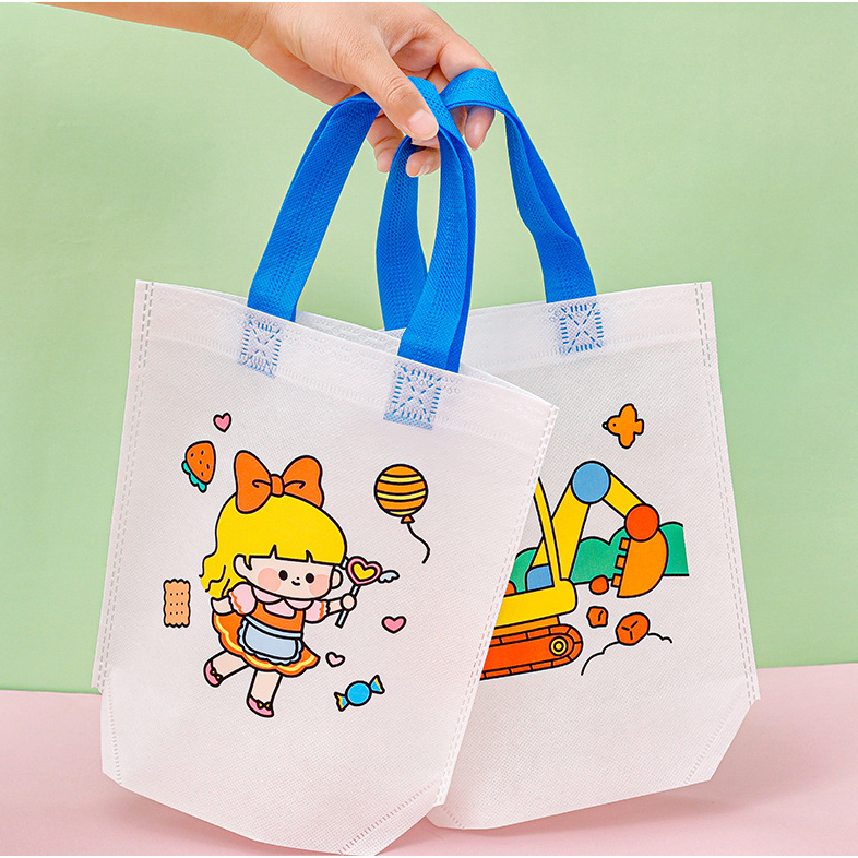 Jual Totebag DIY Goodie Bag Painting Graffik Kindergarten Painting Coloring Handbag ST34 ...