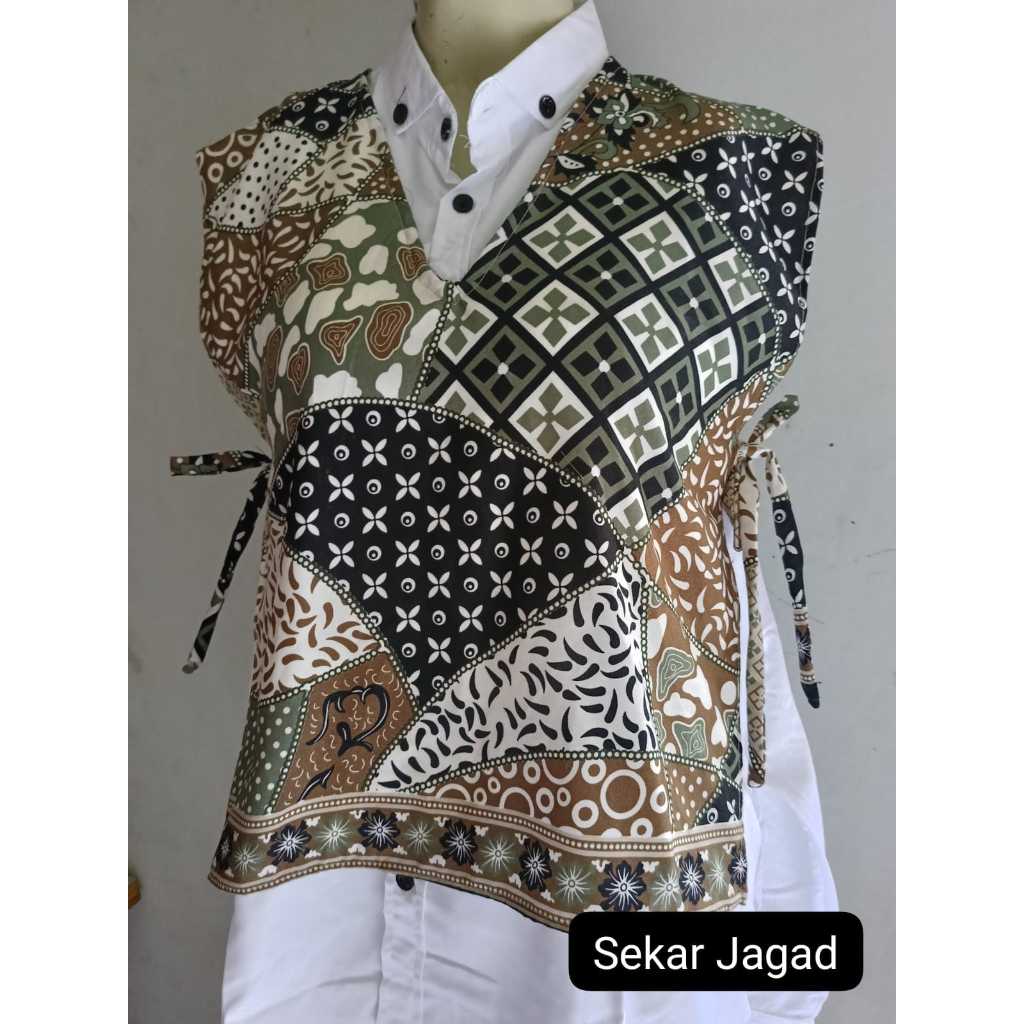 Jual Vest Batik Wanita Rompi Batik Atasan Wanita Outer Batik Modern ...
