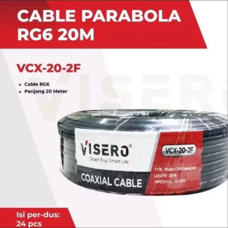 Jual kabel parabola digital 20 meter merk visero | Shopee Indonesia