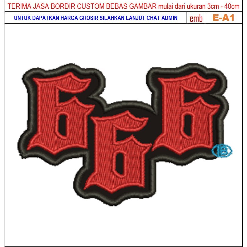 Jual PATCH BORDIR LOGO E-A1 666 GGG | Shopee Indonesia