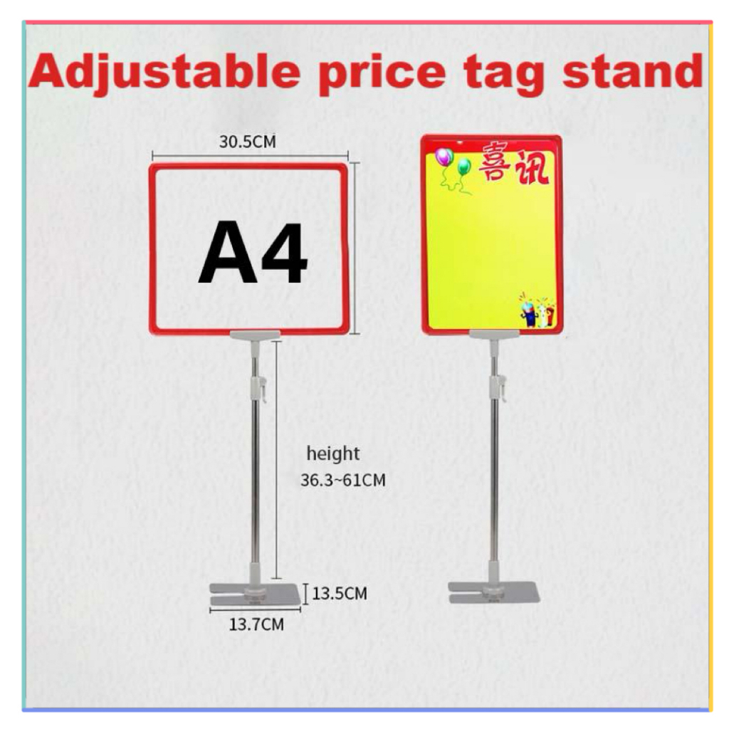 Jual 【COD】1set Stand Promosi Toko Telescopic Pop Up Frame A4 Standing Display Pop Frame A4 Papan ...