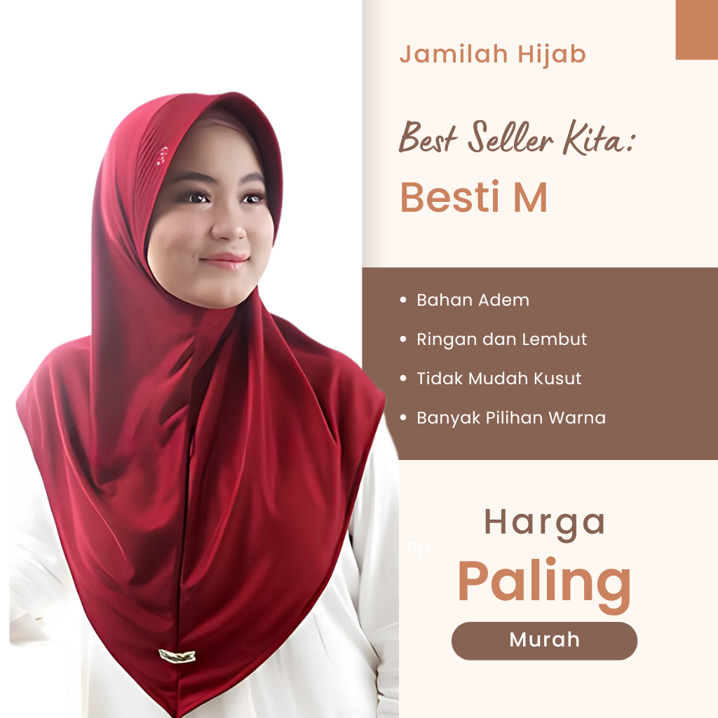 Jual [PROMO] Besti M - Bergo Hijab Instant Diskon Best Seller Size M Ori Jamilah Hijab | Shopee ...