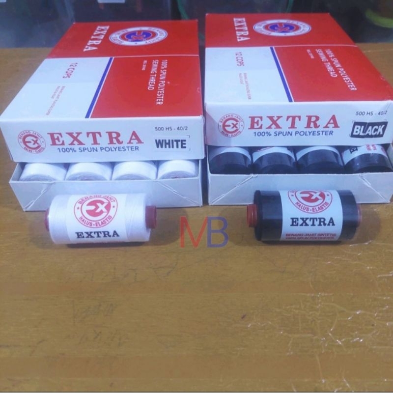 Jual BENANG JAHIT EXTRA 500 YARDS PUTIH DAN HITAM (SATUAN) | Shopee ...