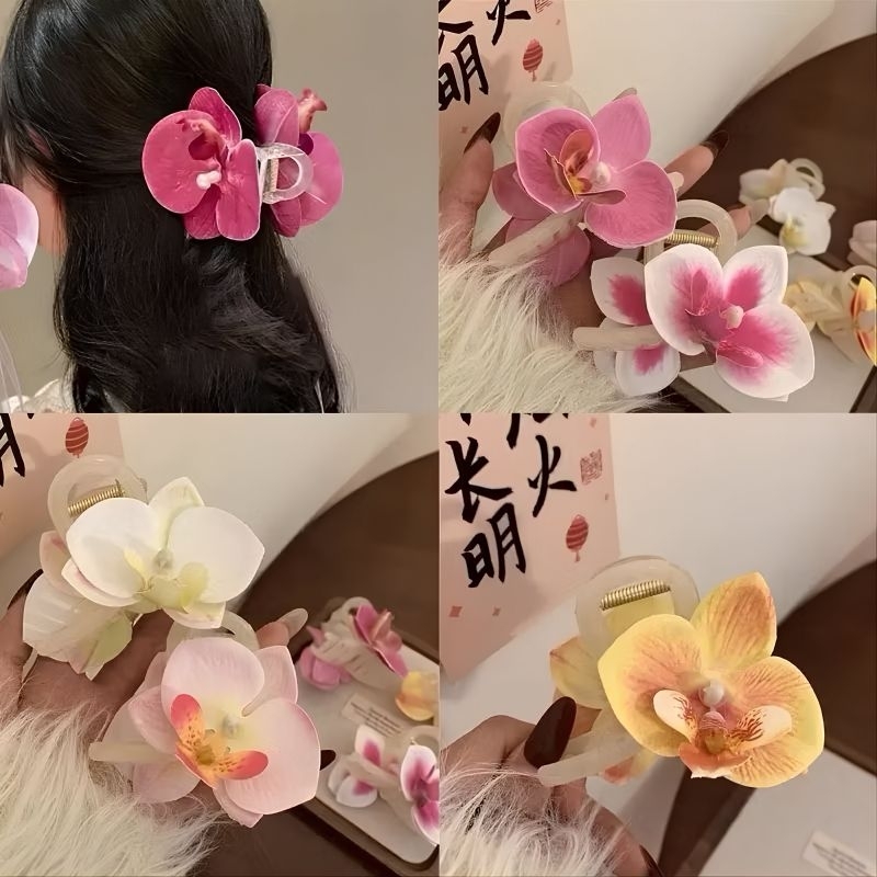 Jual jepit rambut bunga anggrek-Jepit Rambut Orchid Korea-Hair Clip ...