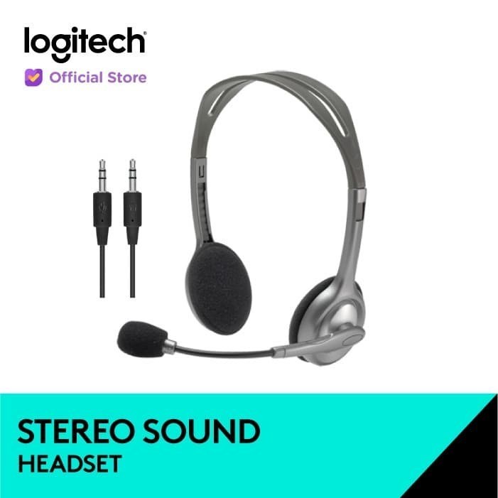 Jual Logitech H110 Headset Stereo Dual Plug 100% Original | Shopee ...