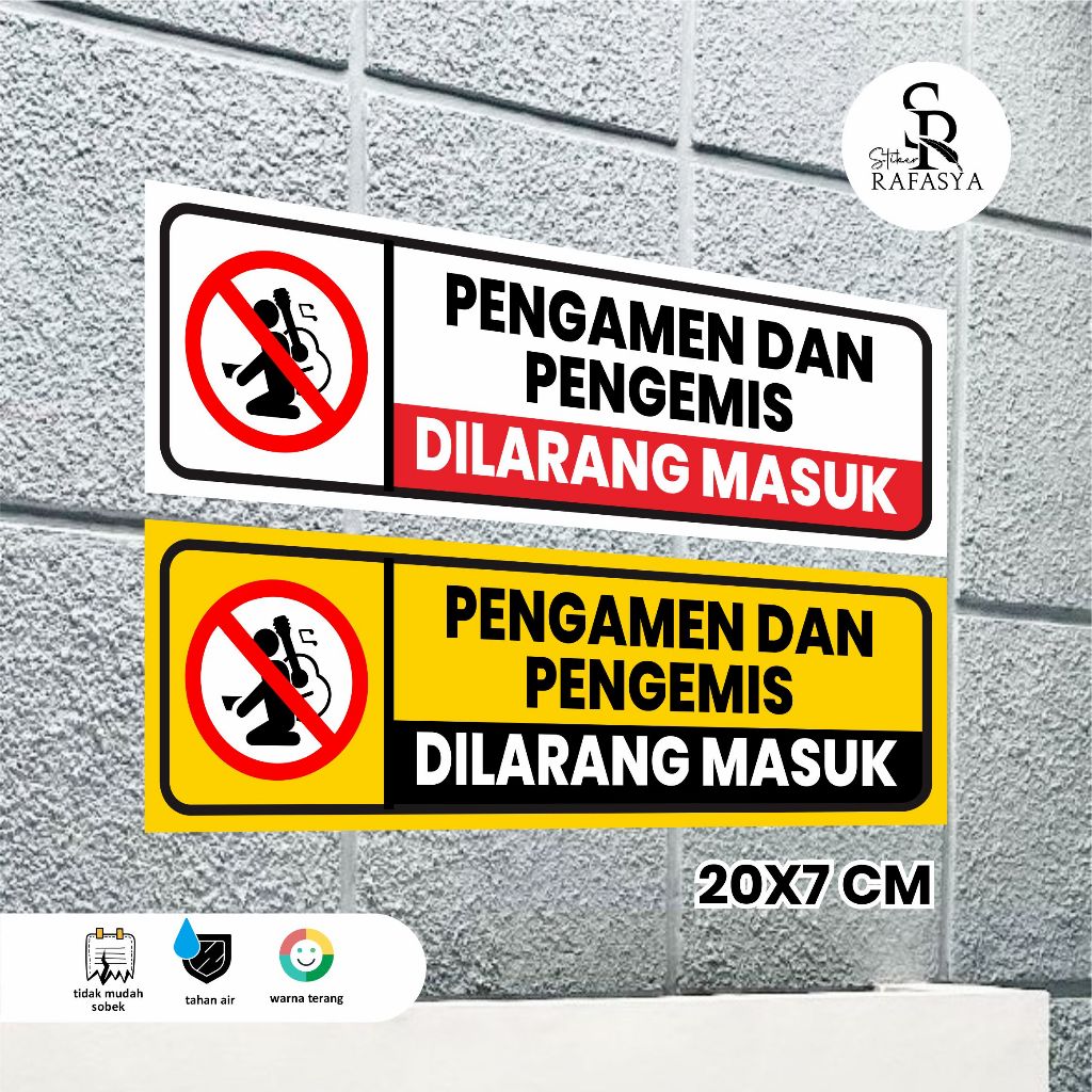 Jual STIKER MENGAMEN DAN PENGEMIS / STIKER PENGAMEN DILARANG MASUK ...