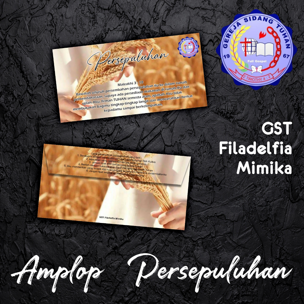 Jual Amplop Persembahan dan Persepuluhan untuk GEREJA SIDANG TUHAN ...