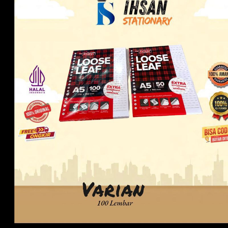 Jual Kertas Loose Leaf/Kertas File Isi Binder A5 (1 Pack) | Shopee ...
