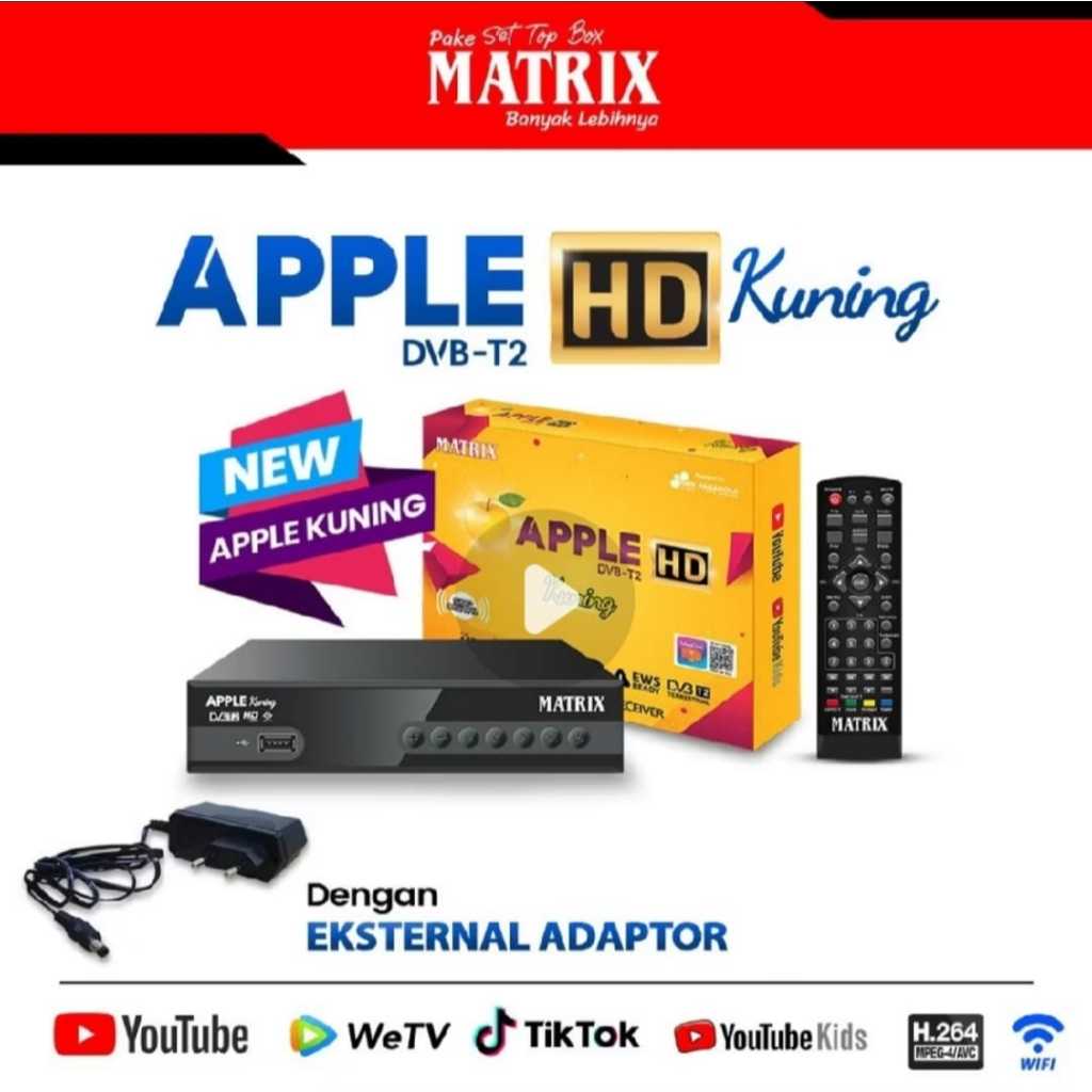 Jual Matrix Set Top Box Apple Kuning / STB Matrix Apple Kuning | Shopee ...