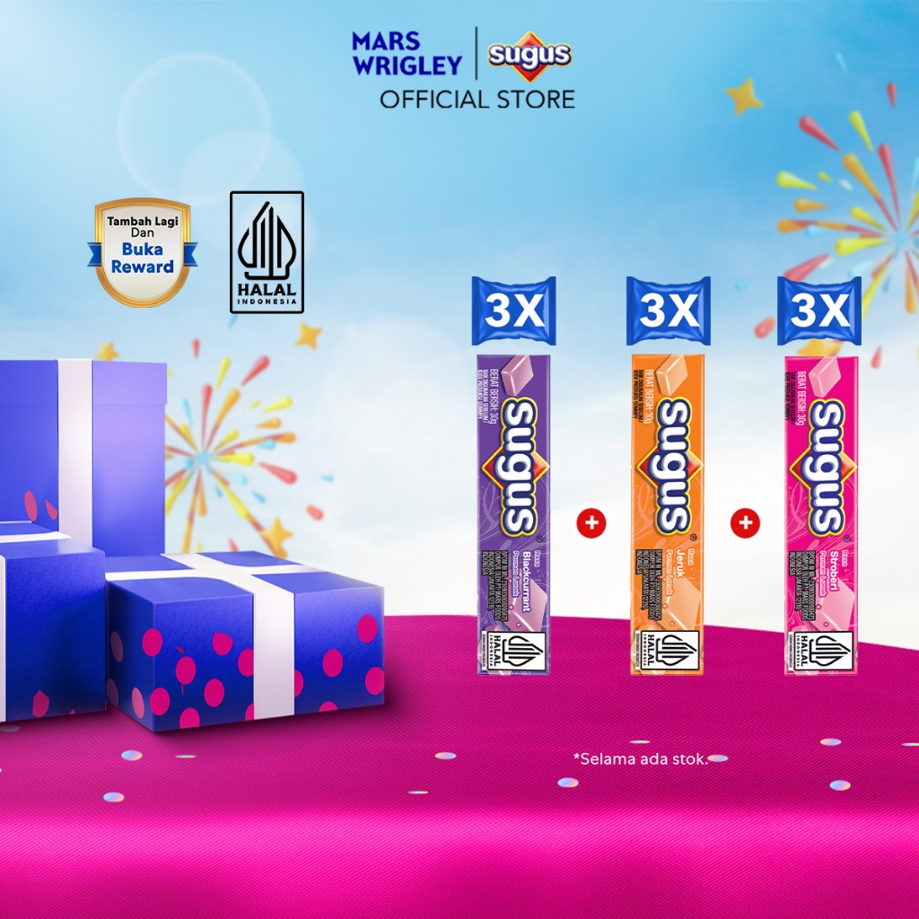 Jual Sugus Stick Mix Flavor 9x30g Blackcurrant Strawberry Orange Chewy ...