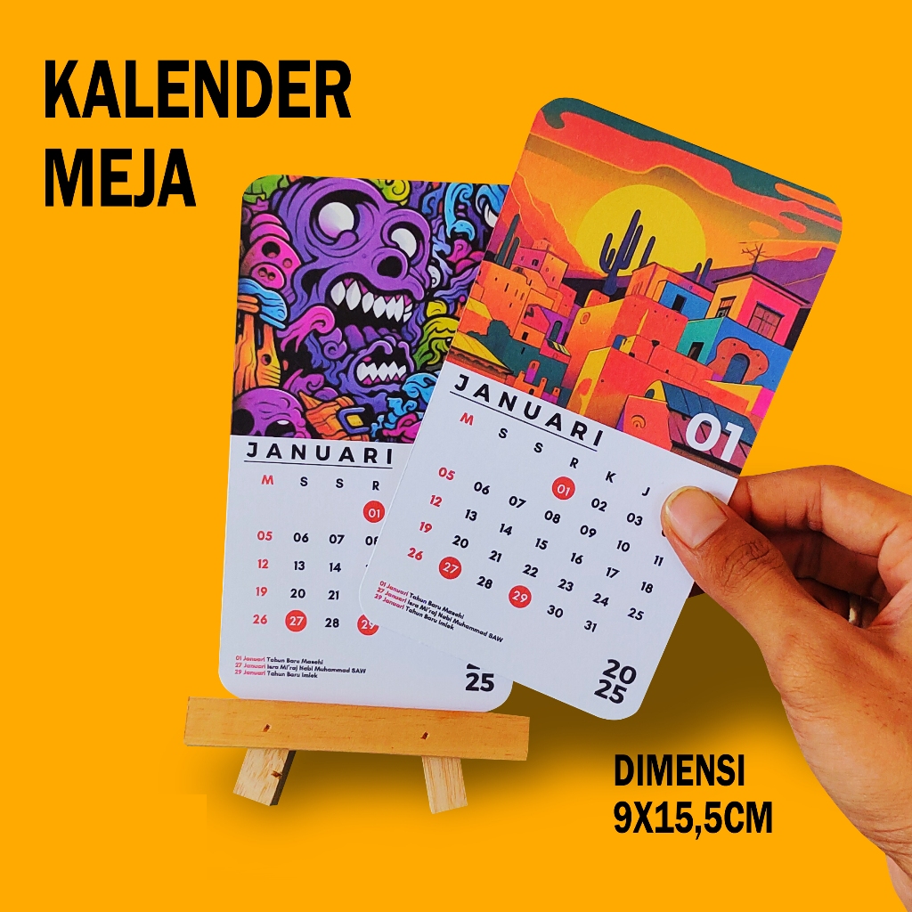 Jual Kalender Meja Besar Estetik Bahan Tebal 400 GSM | Kalender Custom ...