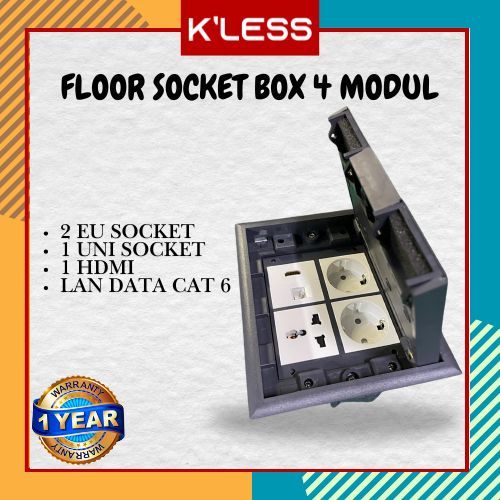 Jual Floor Socket Box Stop Kontak Lantai Tanam Floor outlet System 4 ...