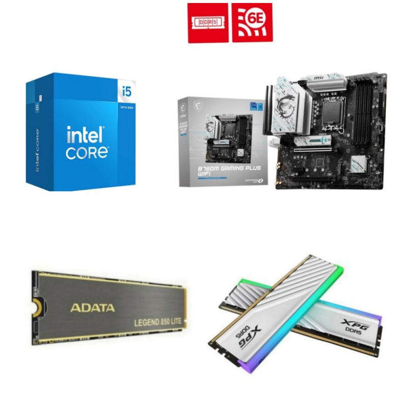 Jual Paket Processor Gaming Intel Core i5 14400F Box Gen 14 LGA 1700 RAM DDR5 64GB RGB NVME B760 ...