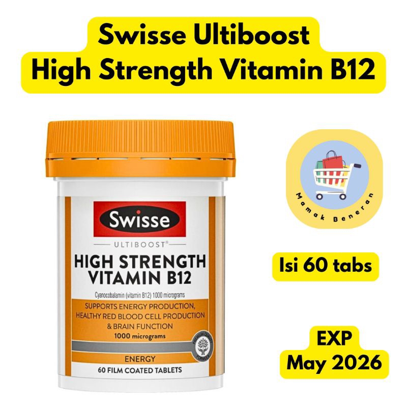 Jual Swisse Ultiboost High Strength Vitamin B12 isi 60 tabs / suplemen ...