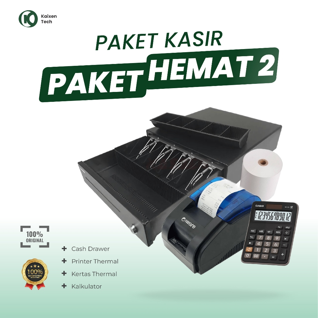 Jual Paket Printer IWARE C58-BT Printer Kasir +Kertas Thermal +Cash ...