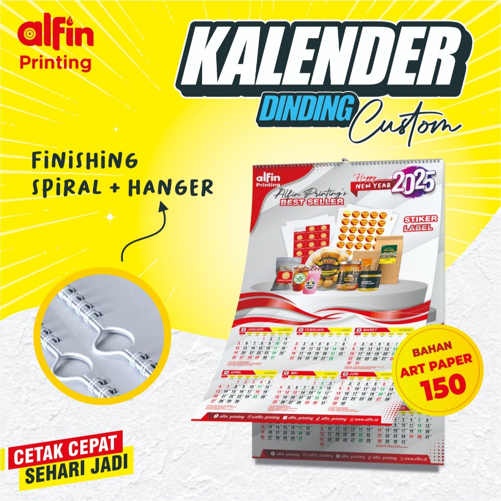 Jual Kalender 2025 Custom Finishing lubang spiral cocok untuk kalender ...