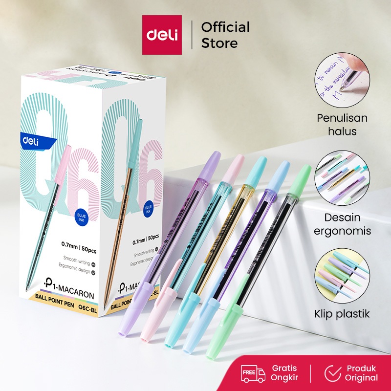 Jual Deli Ballpoint Pen / Pulpen Bolpoin 0.7mm Penulisan Halus Tinta ...