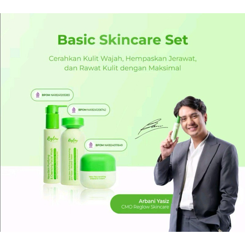 Jual Reglow Basic Skincare Set (Facial Wash, 2 in 1 Toner and Micellar ...