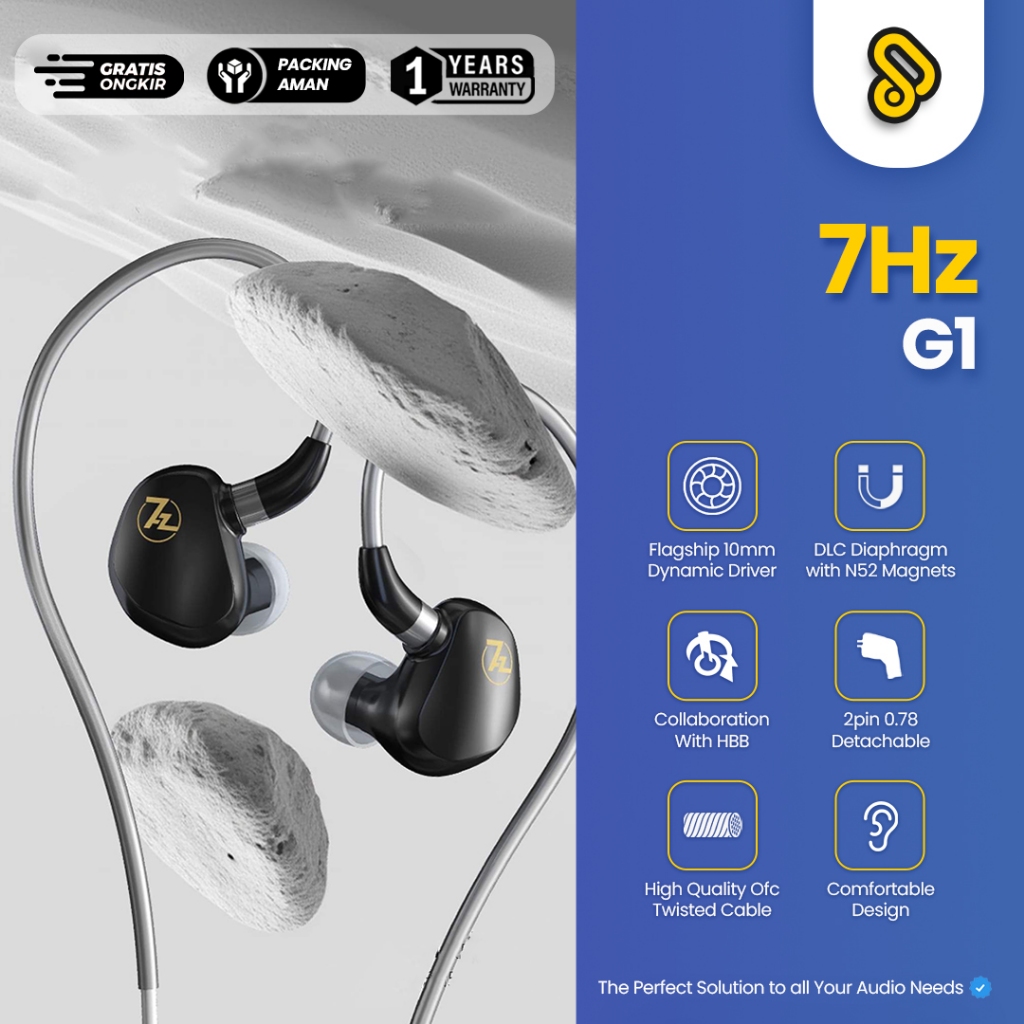 Jual 7hz / 7hertz G1 10mm Dynamic Driver Hifi Earphones In-Ear Monitor ...