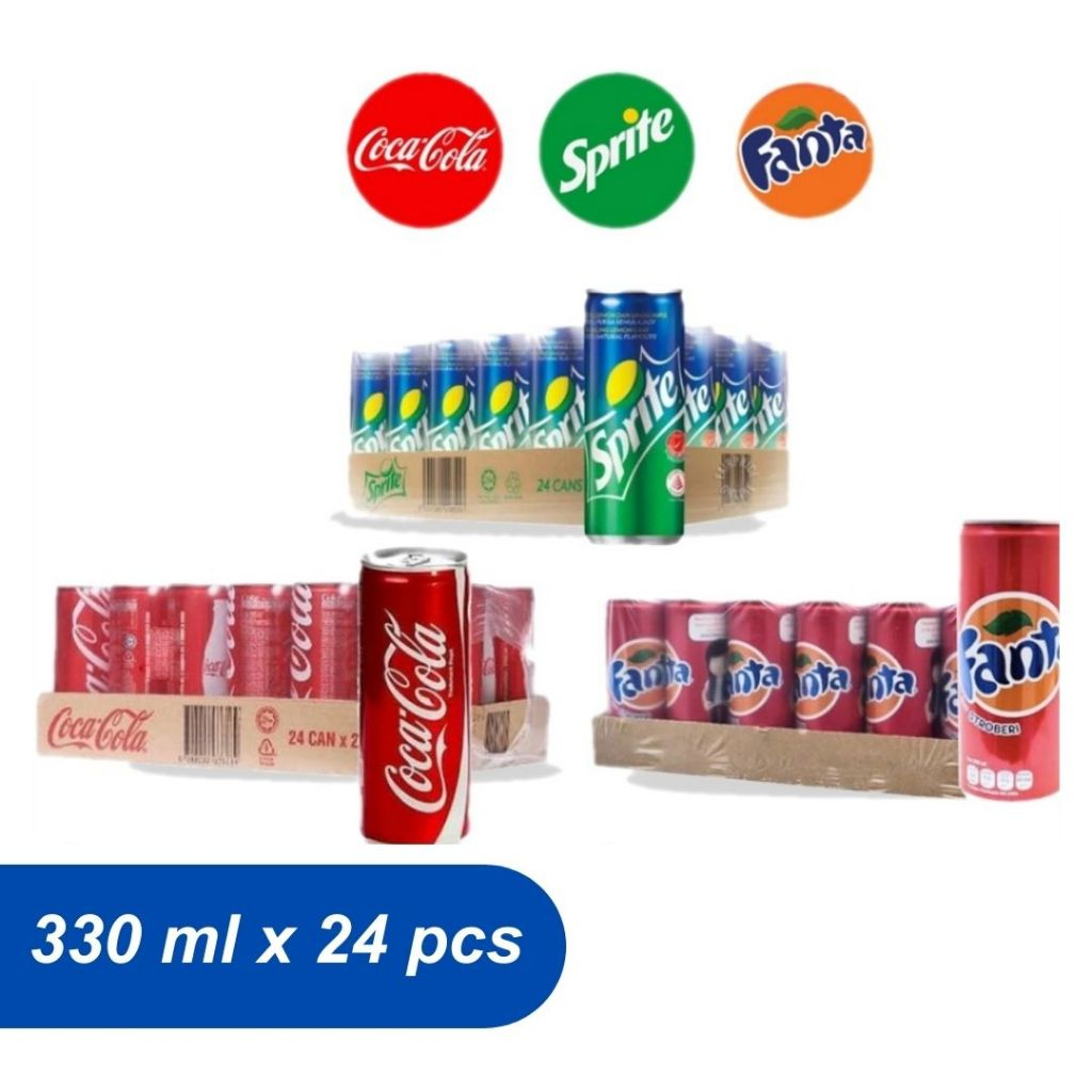 Jual Coca-Cola/ Fanta/ Sprite Slim Kaleng 250 ml / Pack isi 24 pcs ...