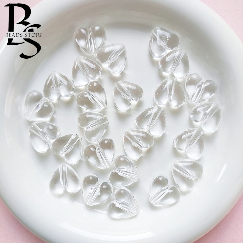 Jual (10pcs/11gr) Manik-manik Putih Transparan - HEART LOVE HATI MINI ...