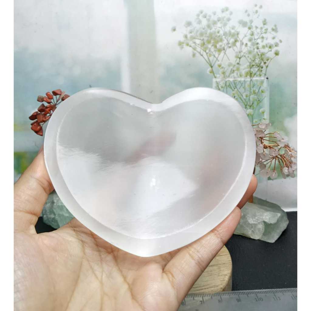 Jual Batu Natural Selenite Cat Eye Bowl Heart (1) | Shopee Indonesia