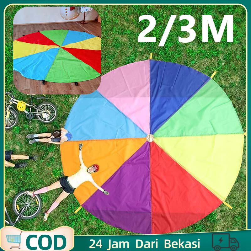 Jual Montessori Games 2m/3m Rainbow Parachute Mainan Parasut Pelangi ...