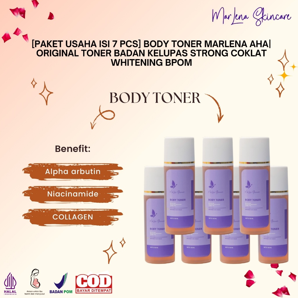 Jual [PAKET USAHA ISI 7 PCS] BODY TONER MARLENA AHA| ORIGINAL TONER ...
