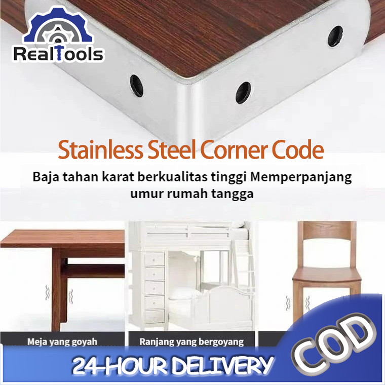 Jual RealTools 10pcs Siku L Stainless Steel/Plat Siku L /Bracket Siku Penyangga /Penyangga Kayu ...