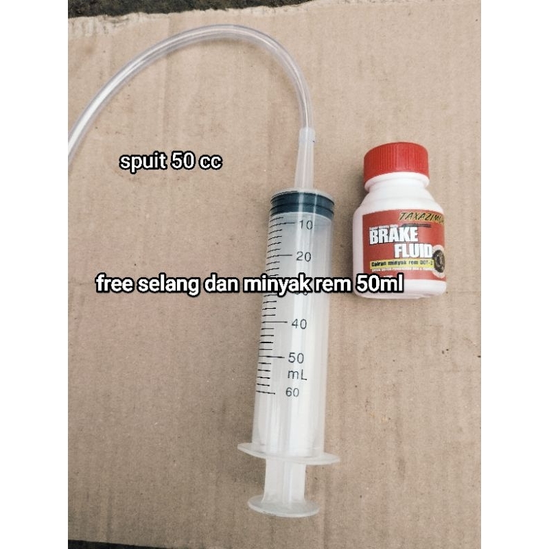 Jual paket spuit 50 cc free selang kuras rem dan minyak rem 50ml ...