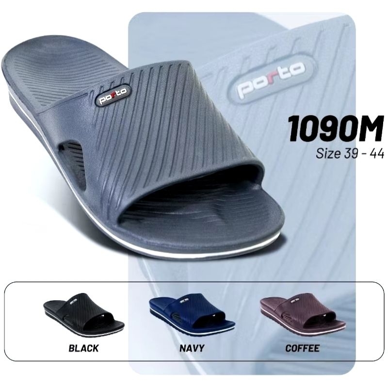 Jual Sandal harian pria porto 1090 M size 39-43 Sandal kokop karet pria ...