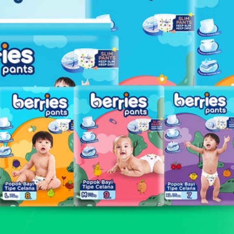 Jual Berries pants minipack M9/L8/XL7 -popok berries pants promo | Shopee Indonesia