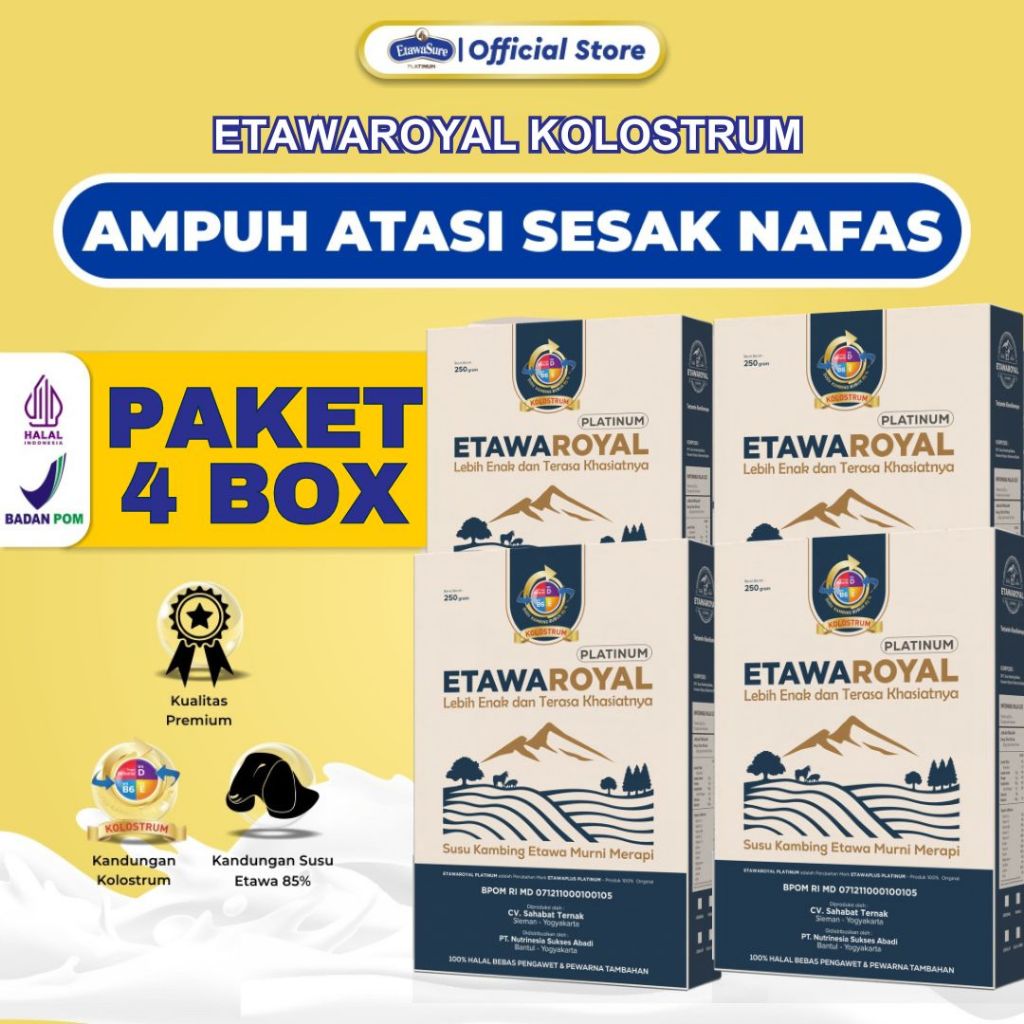 Jual ETAWAROYAL Platinum Perubahan merk Etawaplus Platinum Asli - 4 Box Susu Kambing Etawa ...
