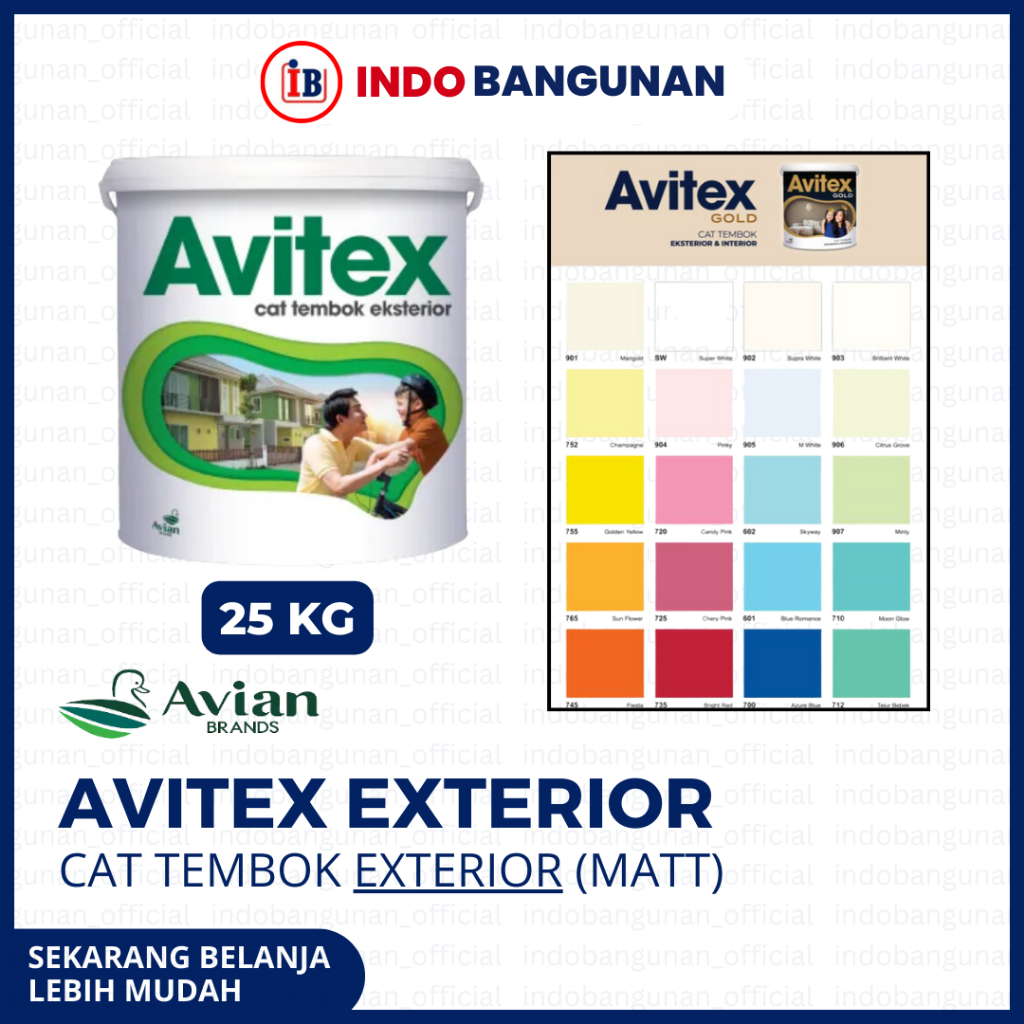 Jual CAT TEMBOK EXTEROR AVIAN AVITEX EXTERIOR 25KG / BISA REQUEST ...